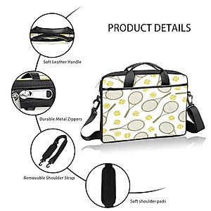 Tennis Bat Laptop Computer Bag Waterproof Shoulder Messenger Bag 13-15 inch Durable Laptop Tote Bag with Shoulder Strap Handle Lightweight Crossbody Briefcase