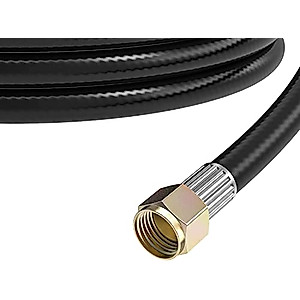 KEESHA 5 Feet Propane Gas Grill Regulator Hose with Gauge for Weber CharBroil Nexgrill and More Outdoor Propane Grills Heater and Fire Pit, 3/8" Female Flare Nut - with CSA Certificate