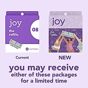 joy Womens Razor Blade Refills, 8 Count, Purple, Lubrastrip to Help Avoid Skin Irritation