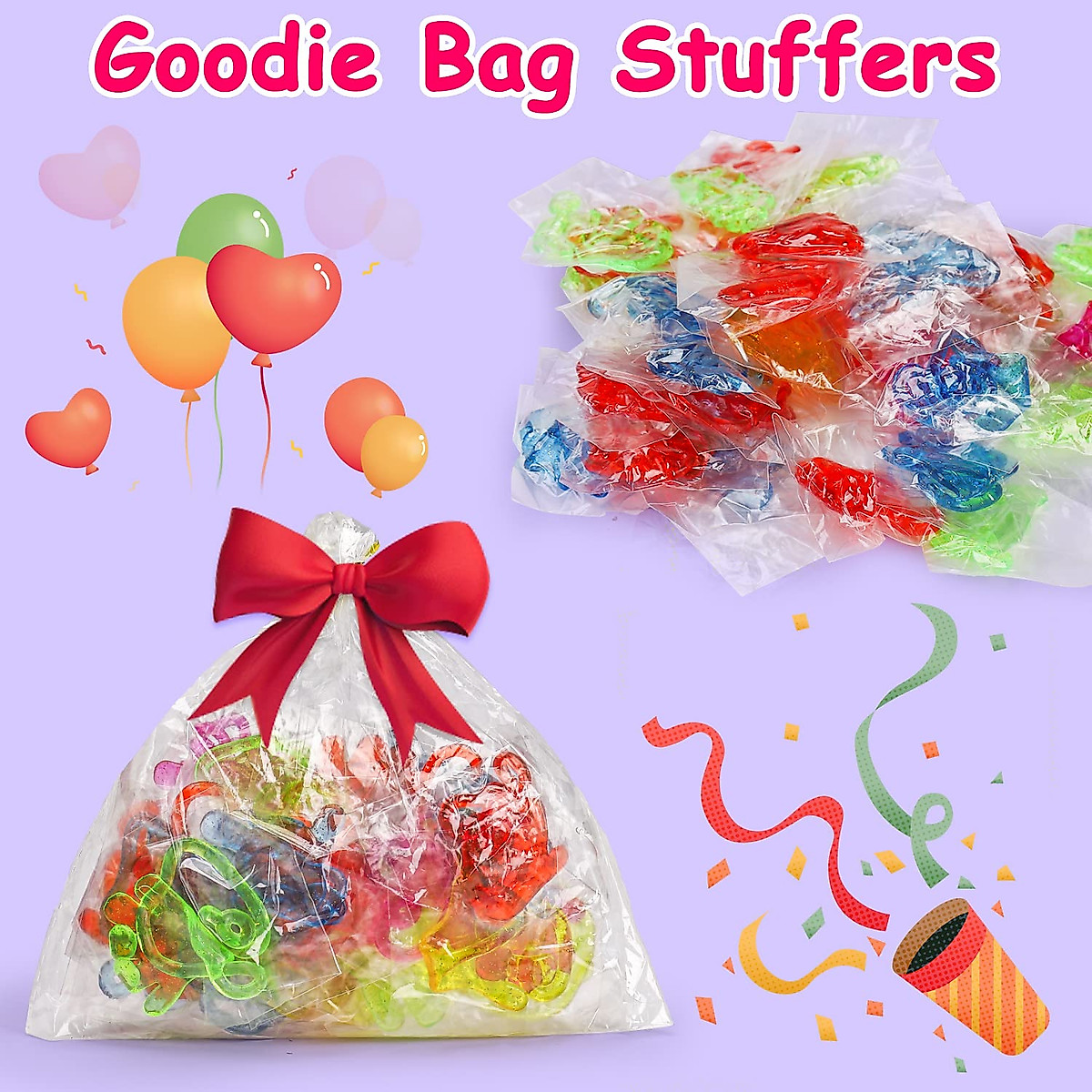 100PCS Glitter Sticky Hands Party Favors for Kids Birthday Supplies Halloween Goodie Bag Stuffers Classroom Treasure Box Carnival Prizes Bulk Treat Gift Trinkets Pinata Filler Stuff Mini Stretchy Toys