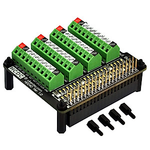 HCDC RPi GPIO Status LED & Terminal Block Breakout Board HAT for Raspberry Pi A+ 3A+ B+ 2B 3B 3B+ 4B