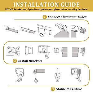Shade&Beyond Outdoor Roller Shades 7' W x 6' H Cordless Patio Roll Up Blinds Exterior Shade Cloth Roll for Porch Gazebo Pergola Balcony Backyard, 2 Poles and 1 Piece Fabric, Blue Gray