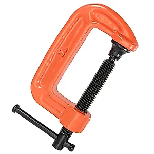ZEONHEI 16 Pieces 2 Inches Orange Mini C Clamp, Malleable Iron C-Clamp G Clamp for Woodworking, Welding, and Building, 2-Inch Jaw Opening, 1-3/16-Inch Throat Depth