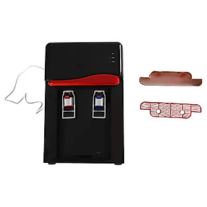 Black, Red Desktop Water Cooler Dispenser Top Loading Water Dispenser Hot & Cold Water Coolers with Child Safety Lock Drinking Fountain, 12.2 * 12.6 * 20 in