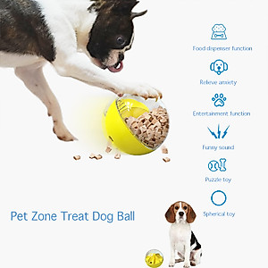 Monotre Dog Treat Ball, Dog Food Puzzle Slow Feeder Interactive Squeaky Mental Stimulation Toys, Dog& Cat Treat Dispenser Puzzle Toys Active Rolling Balls for Medium/Large Dog Breeds