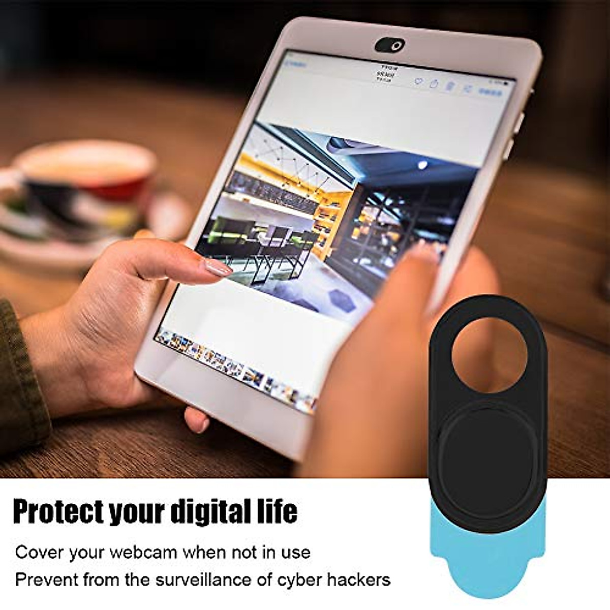 QIRG Lens Cover, 3pcs Camera Protect Sticker Webcam Protect Sticker Metal 0.7 Mm Thickness with Wide Compatibility for Tablets(Silver and Black Powder Mixed Color)