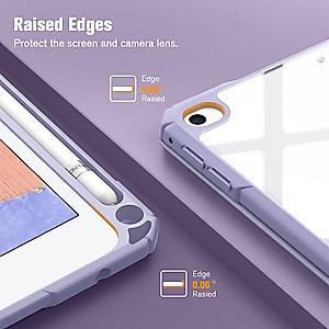 Fintie Hybrid Slim Case for iPad Mini 5th Generation 2019 / iPad Mini 4 (7.9 Inch) - [Built-in Pencil Holder] Shockproof Cover with Clear Transparent Back Shell, Lilac Purple