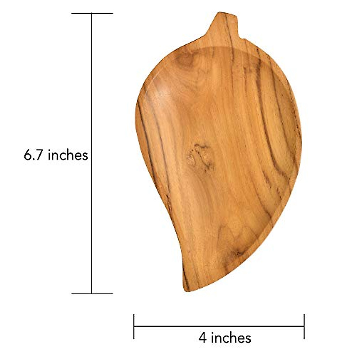 AeraVida Vintage Nature Leaf-Shaped Teak Wood Serving Platter or Bowl | Wooden Platters for Serving Food | Teak Wood Leaf Platter | Leaf-Shaped Wooden Platter