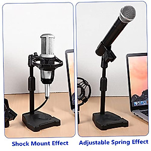 Mikinona microphone stand cell phone kickstand desktop phone holder stand desk shelf stand desk mic rack podcast mic stand microphone fix stands microphone holders snowball plastic lifting