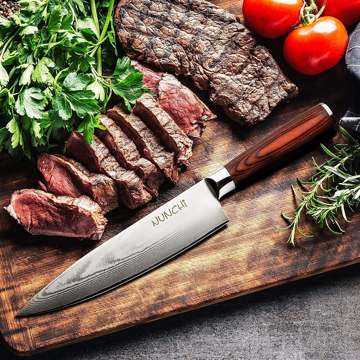 Chef Kitchen Knife - Professional Japanese Damascus 8 inch Blade with VG-10 Stainless Steel, Beautiful Handcrafted 67 layer Ultra Sharp