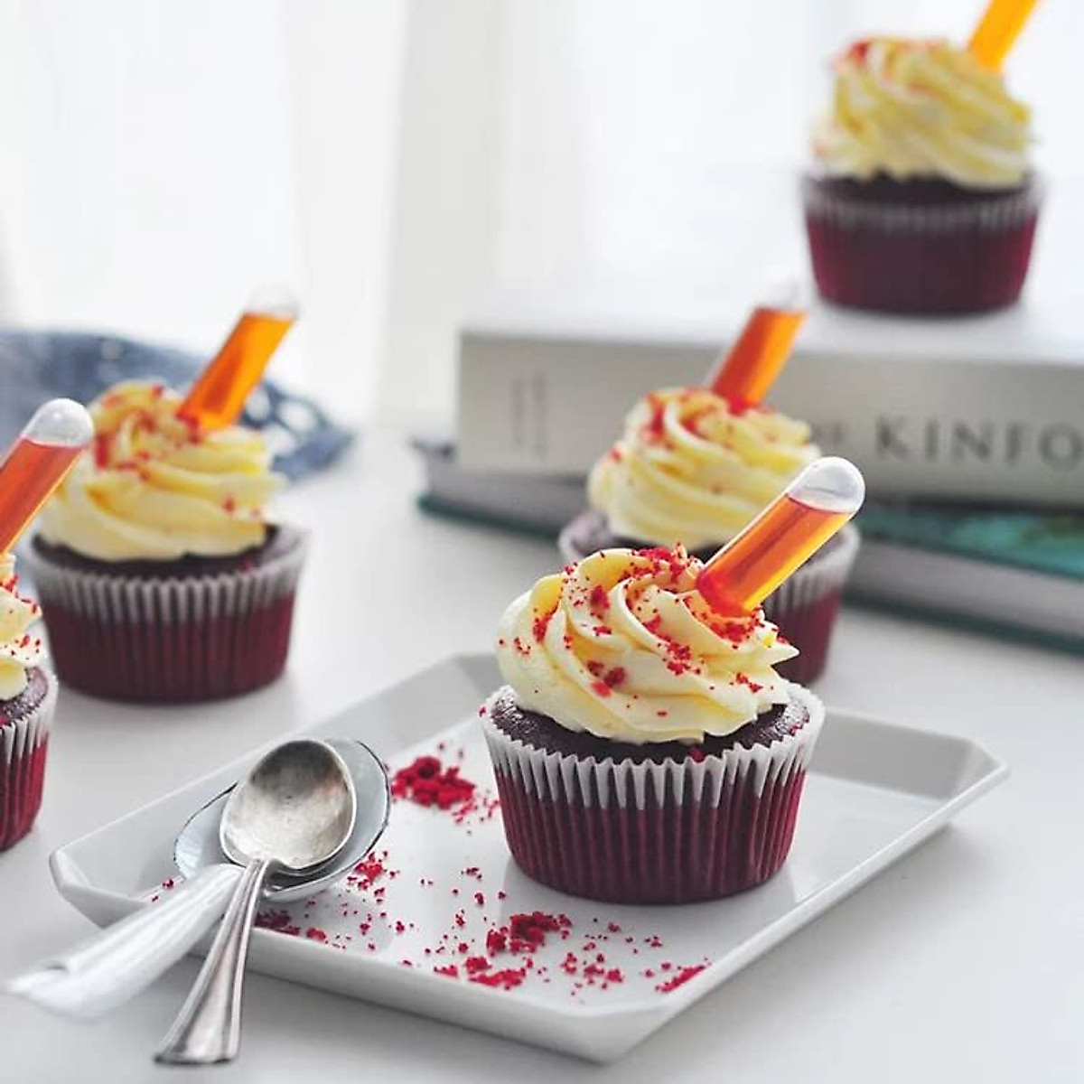 Tomnk 120pcs 4ml Plastic Cupcake Pipettes Squeeze Dropper Liquid Infuser Transfer Pipettes for Cupcakes, Strawberries