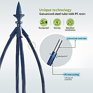 Garden Obelisk Trellis for Climbing Plants Outdoor Indoor Pot Rustproof 67" Tall Reinforced Plant Trellis - Metal with Plastic Plant Support Rose Trellis for Climbing Vine Vegetable, Blue, 1 PC