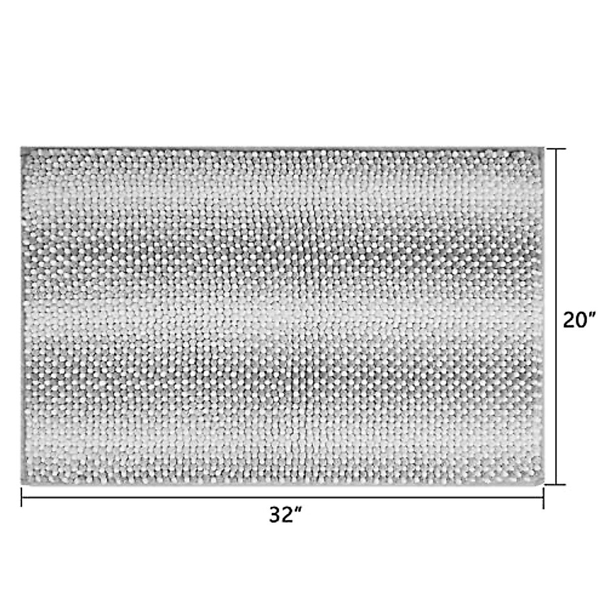 Abilliongo Bath Mat, Gray Bath Rug for Bathroom Non Slip Bathroom Rug Machine Washable Plush Water Absorbent Bathroom Mat Rugs(20"×32")