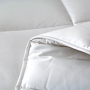Down Alternative Comforter All Season Duvet Insert(White, Queen)-Ultra Soft Double Brushed Microfiber Quilt Cover, Classic Box Stitched with Corner Tabs