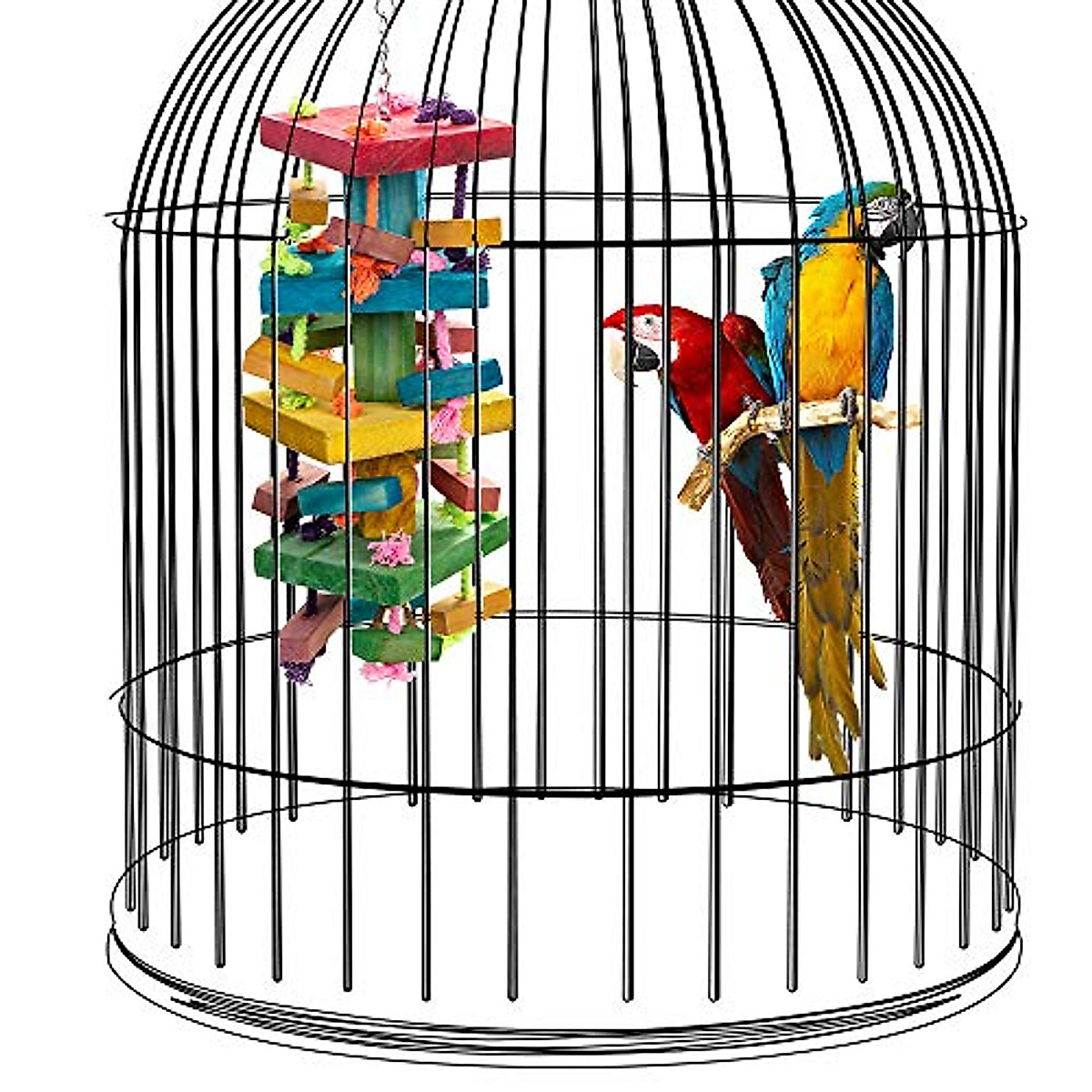 Dono Parrot Knots Blocks Chew Wooden Block Bite Toys Birds African Grey Pure Colorful Knots with Multiple for Small and Medium Parrots and Birds