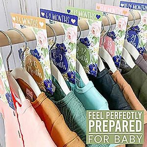 6 Floral Baby Closet Size Dividers Baby Girl - Baby Essentials for Newborn Essentials Baby Girl, Baby Closet Dividers by Month, Baby Closet Organizer for Nursery Organization, Nursery Closet Dividers