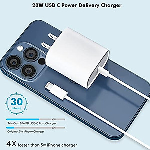iPhone Fast Charger, 10 FT Long [Apple MFi Certified]USB C to Lightning Cable 10 Foot Cord with 20W Type C Wall Charger Block Plug Box Power Adapter Compatible for iPhone 14/13/12/11/Pro/Max/X/SE/iPad