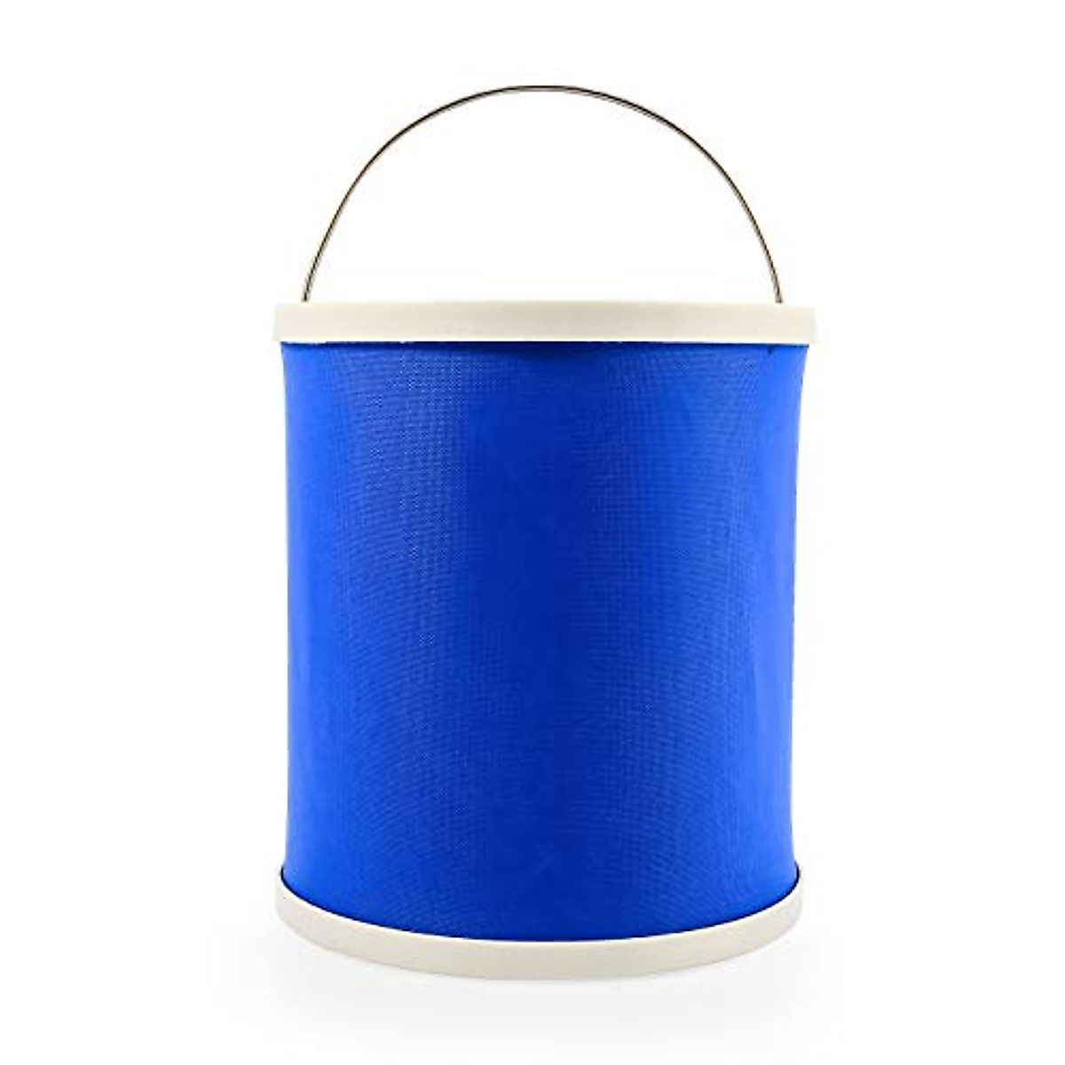Camco Collapsible Bucket with Storage Case- Durable Pop Up Bucket with Watertight Fabric, Holds 3 Gallons of Water - Great for RVs, Camping, Fishing, Boating, Hiking and More - Blue (42993), Blank Ski