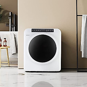 ROVSUN 13.2LB Portable Clothes Dryer, 3.5 Cu.Ft High End Front Load Tumble Laundry Dryer with LED Touch Screen, Stainless Steel Tub for Apartment, Home, Dorm-110V, White