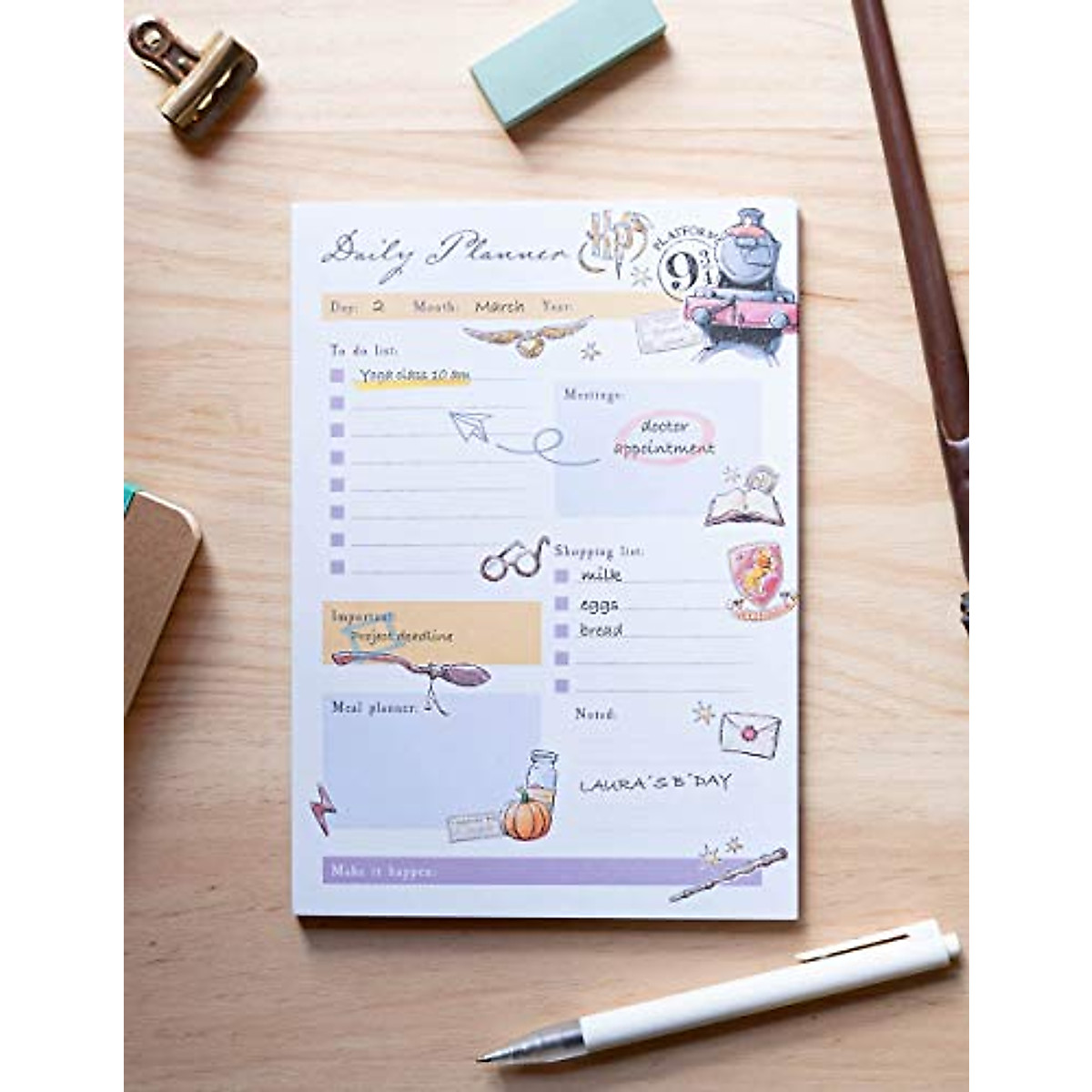 Grupo Erik Harry Potter Weekly Planner A5 - Desk Calendar - Family Calendar - 54 Tear Off Pages - Desk Planner - Organiser Planner - Harry Potter Gifts - Harry Potter Merchandise