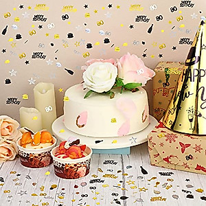 3000 Pieces Table Confetti Happy Birthday Confetti Table Confetti Birthday Cake Confetti Foil Metallic Sequins Confetti for Table Cake Party Decoration Anniversary DIY Craft Supplies (80th)