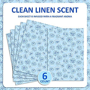 Drawer Liner, Scented Drawer Liner for Cabinet Drawers, Dresser Shelf, Linen Closet, Non Adhesive Scented Liners, Linen Scent 6 Sheets