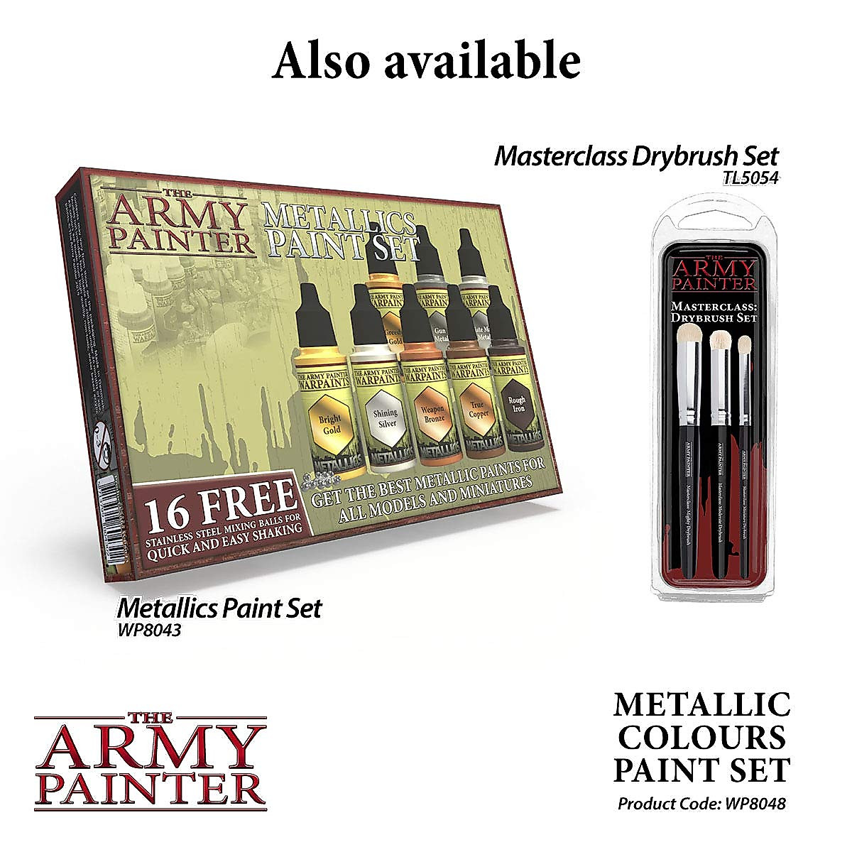 The Army Painter - Metallic Colours Paint Set - Hobby Acrylic Paint Set of 10 Metallic Acrylic Paint - Includes Tainted Gold Acrylic Paint Metallic - Acrylic Hobby Paint Set of Acrylic Metallic Paint