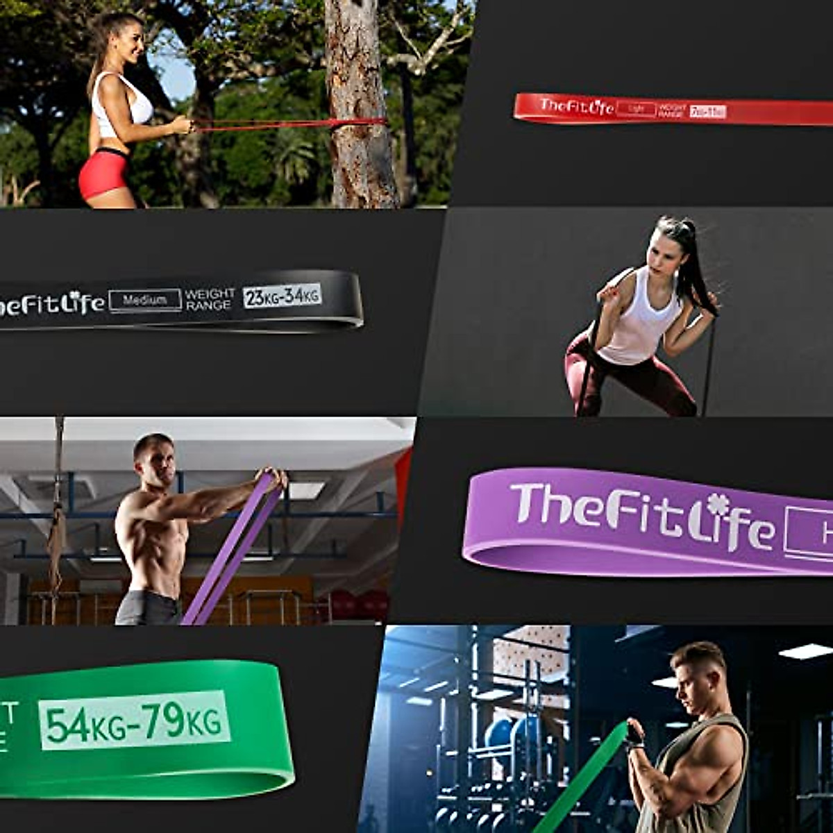 TheFitLife Pull Up Assistance Bands- Resistance Bands for Working Out, Long Workout Bands for Exercise, Fitness Band for Pullup Assist, a Substitute of Dumbbell Set and Kettlebells, Barbell
