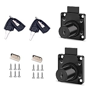 Zinc Alloy Office Desk Drawer Locks XIEHE 138 Furniture Wardrobe Cylinder Cam Wooden File Cabinet Keyed Alike Locker for Cabinet Door Cupboard Drawer Household Mailbox Letter Box Packs with Keys (2)