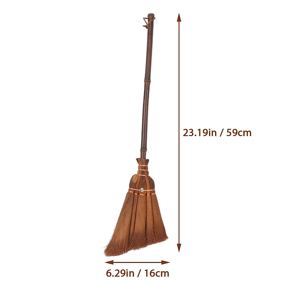Alipis Heavy-Duty Corn Broom Palm-Fiber Broom Brush Removing Broom with Bamboo Handle for Office Home Kitchen Floor Use