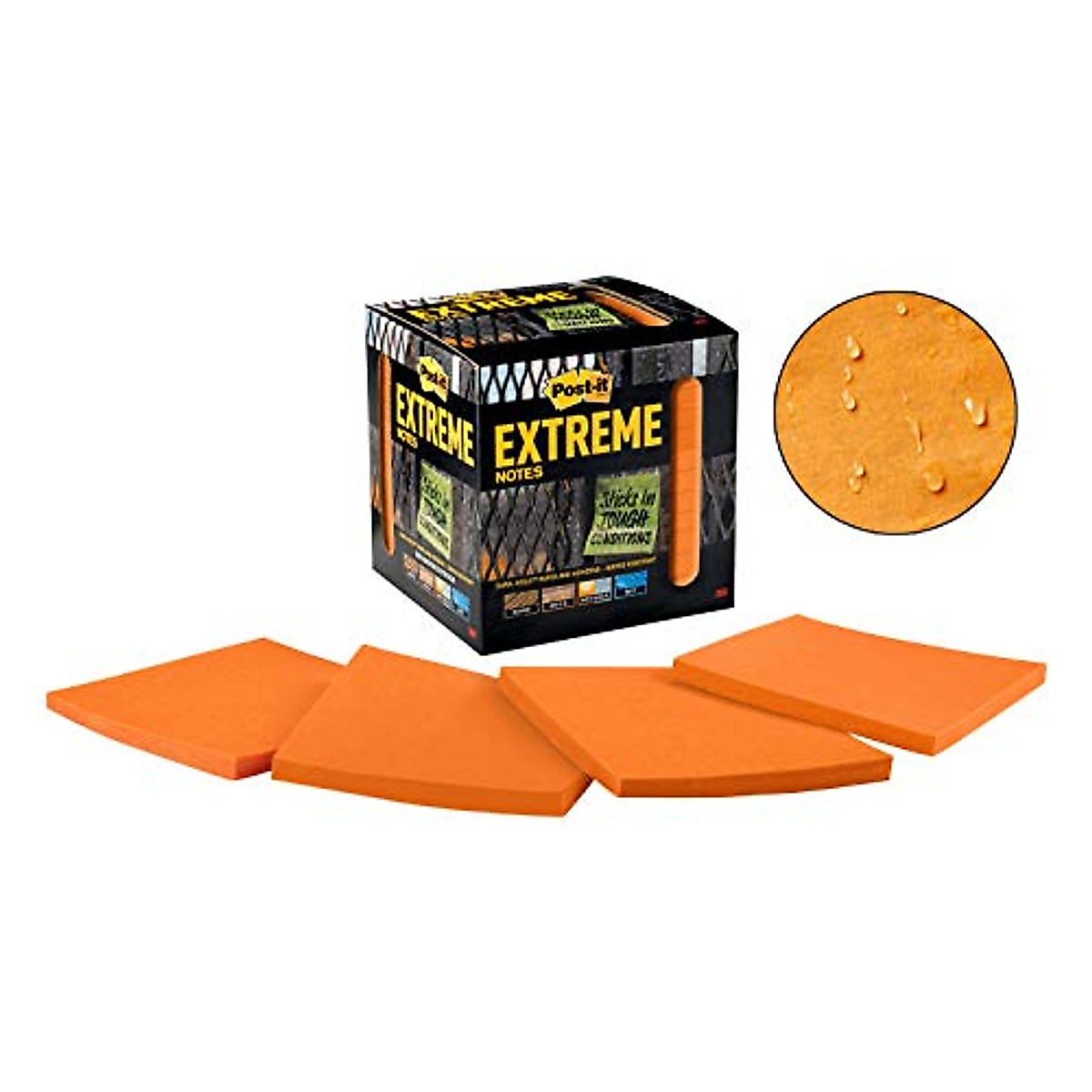 Post-it Extreme Notes, Stop Re-work on the Job, Removes cleanly, 100X the holding power, Orange, 3 in x 3 in, 12 Pads/Pack, 45 Sheets/Pad (EXTRM33-12TRYO)