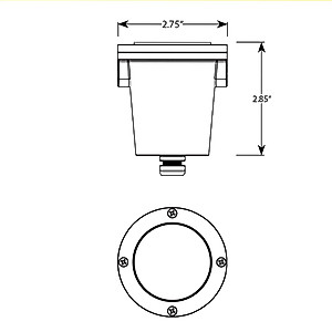 VOLT 12V 3-in-1 Waterproof IP68 Mini in-Grade Light with Brass Beacon Top (Bronze) & 4W 2700K Warm White LED MR11 Bulb for Low Voltage Landscape Lighting on Outdoor Pathway, Driveway, Deck & Dock