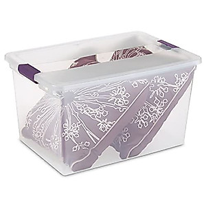 Sterilite 66 Quart Clear Latch Lid Storage Container Tote, 12 Pack, and 15 Quart Clear Latch Lid Storage Container Tote, 12 Pack for Home Organization
