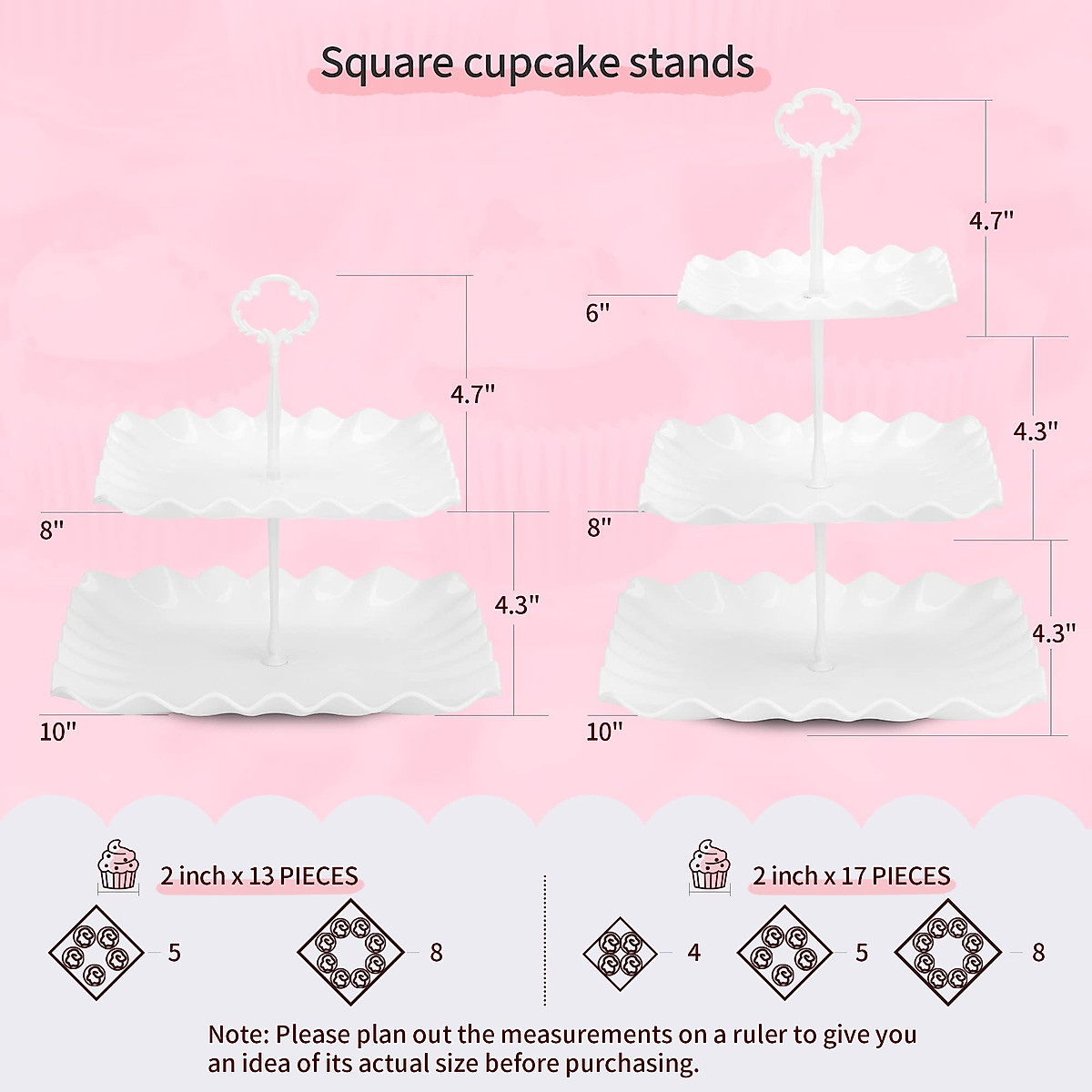 Pack of 11 NWK Dessert Stand Set, 12inch Cake Stand + 2X Large 2-Tier Cupcake Stands + 2X Large 3-Tier Cupcake Stands + 4 x Appetizer Trays +2 x Cake Pop