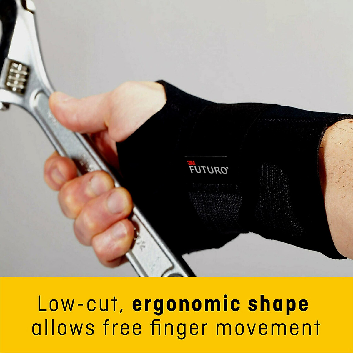 FUTURO Compression Stabilizing Wrist Brace, Right Hand, Small/Medium Size, Provides Support to Injured Wrists, Easy-to-Use Design, Three Straps Provide a Customizable Fit (48400ENR)