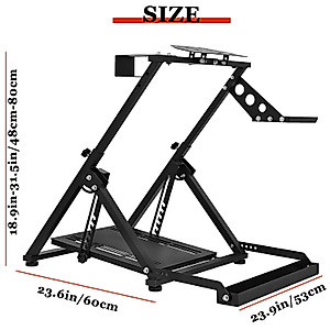 Supllueer Foldable Racing Wheel Stand with Seat Slot Fit for Logitech G25 G27 G29 G920 G923,Thrustmaster T248 T300RS T300 T500,Fanatec,Steering Wheel Stand,No Wheel,Shift,Pedals,TV