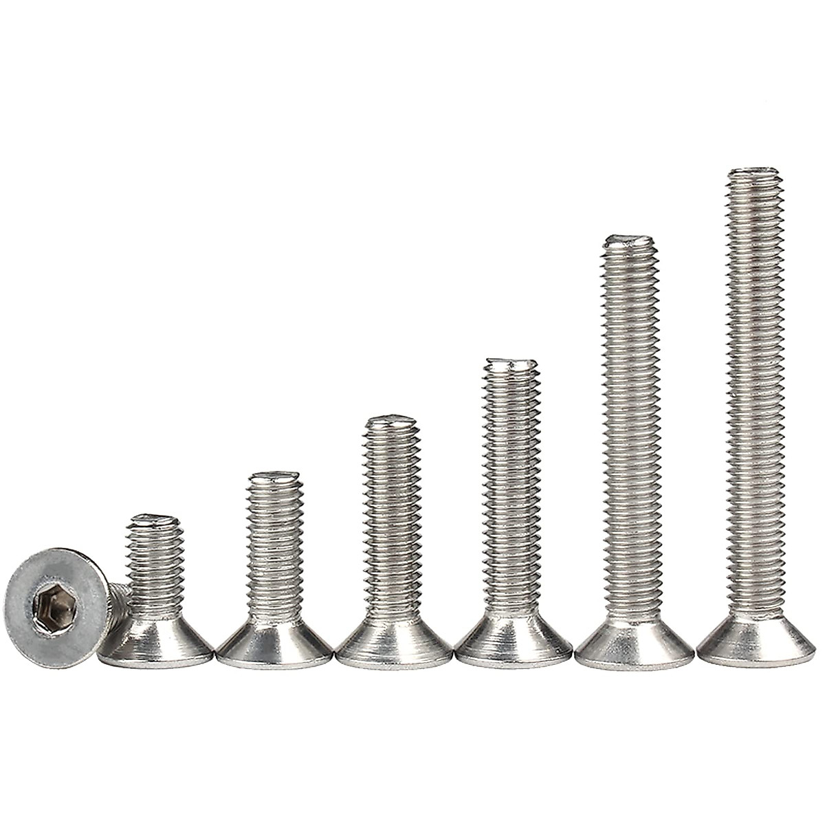 M10-1.5 x 40mm Flat Head Socket Cap Screws Bolts, Stainless Steel 18-8 (304), Bright Finish, Allen Socket Drive,Machine Screws Inner Hex Screw Fasteners Bolts 6 Pcs