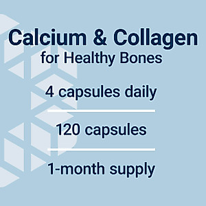 Life Extension Bone Strength Collagen Formula, calcium collagen chelate, calcium fructoborate, vitamin D3, magnesium citrate, silicon, dried plum extract, boron, gluten-free, non-GMO, 120 capsules