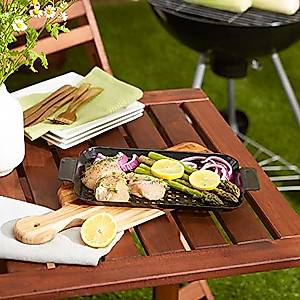 RSVP International Barbeque Grilling Collection Porcelain Coated Grill Tray, Dishwasher Safe, Small, 13x7.25