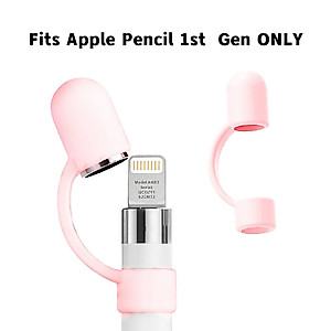 [6 Pack] Fudda Silicone Cap Holder for Apple Pencil 1st Gen - Protective Cover & Tether Accessories Compatible with New iPad 9th, iPad 8th/7th/6th, iPad Pro 10.5, iPad Air 3rd, iPad Mini 5 Pencil