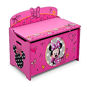 Minnie Mouse 2-Piece Toddler Bedroom Set by Delta Children - Includes Toddler Bed and Deluxe Toy Box, Pink