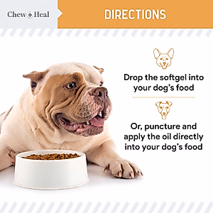 Wild Caught Omega 3 Fish Oil for Dogs - 180 Softgel Capsules for Healthy Skin and Coat - 1000 mg Dog Fish Oil Pills for Shedding, Dry Itching Skin, and Hot Spots