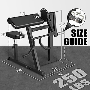 GMWD Bicep Tricep Curl Machine, 250LBS Plate Loaded Bicep Curls and Tricep Extension Machine, 2 in 1 Exercise Equipment for Home Gym Workout Station, Black