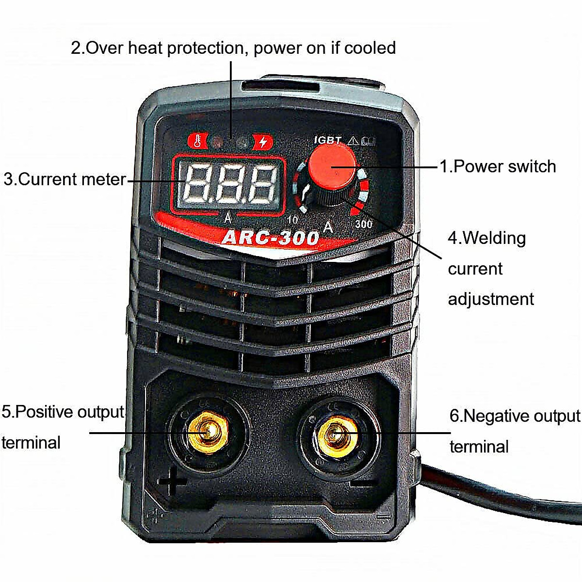 Evargc Stick Welder, Single Phase 110V 300Amp MMA Welder Machine, IGBT Inverter ARC Welding Machines Digital Display LCD Hot Start Arc Force Anti-Stick, Electrodes from 1/16 in. to 3/32 in With Gloves