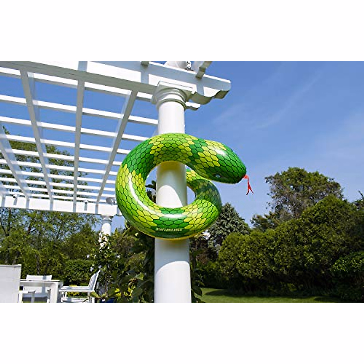 Swimline Snake Inflatable Pool Ring Yellow, Green, 32" x 28" x 16"