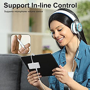 AMLLXEN iPhone Headphone Splitter, 4 in 1 iPad Headphone Adapter with Dual 3.5mm Aux Audio Splitter +Lighting Headphone Jack + iPhone Charging Port, Dongle for iPhone14 13 12 11 X 8 7/ iPad