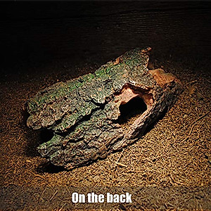 Reptile Habitat Decor Hideouts Critter Cavern Bark Bends Resin Ornament Hiding Place for Leopard Gecko Cichlids Spiders Lizards Snakes