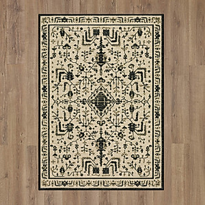 Mohawk Home Modern Farmhouse Daran Black Border Traditional (2' X 3') Scatter Rug