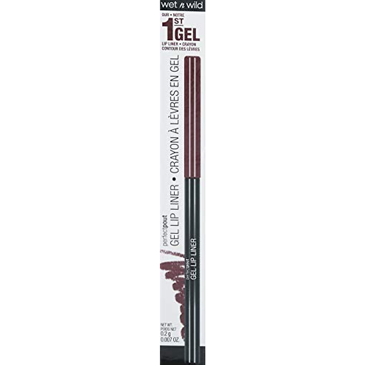 wet n wild Lip Liner Perfect Pout Matte Retractable Gel Lip Liner Pencil, Plum Together