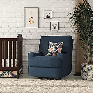 Baby Relax Rylan Swivel Glider Chair, Coil Seating, Dark Blue Recliner
